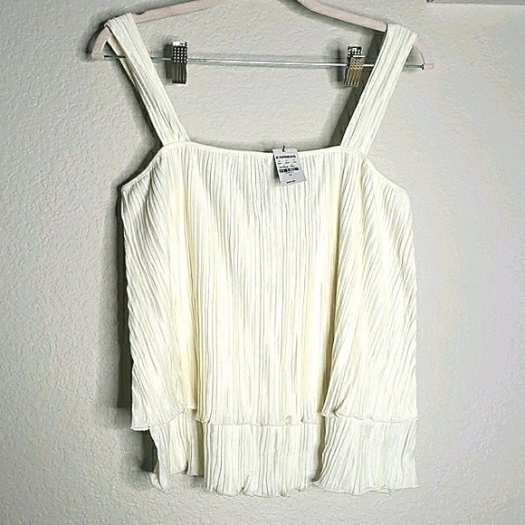 Express | Tops | New Express Pleated Layered Square Neck Tank | Poshmark